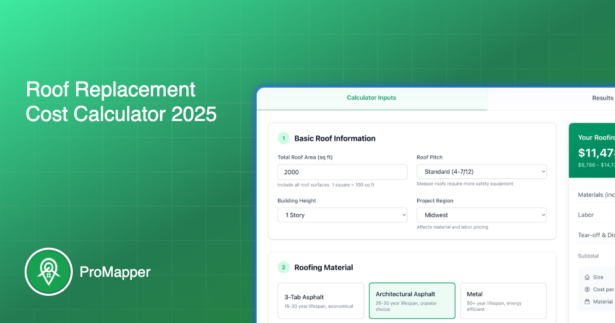 Roof Replacement Calculator | Free & Instant 2025 Estimate